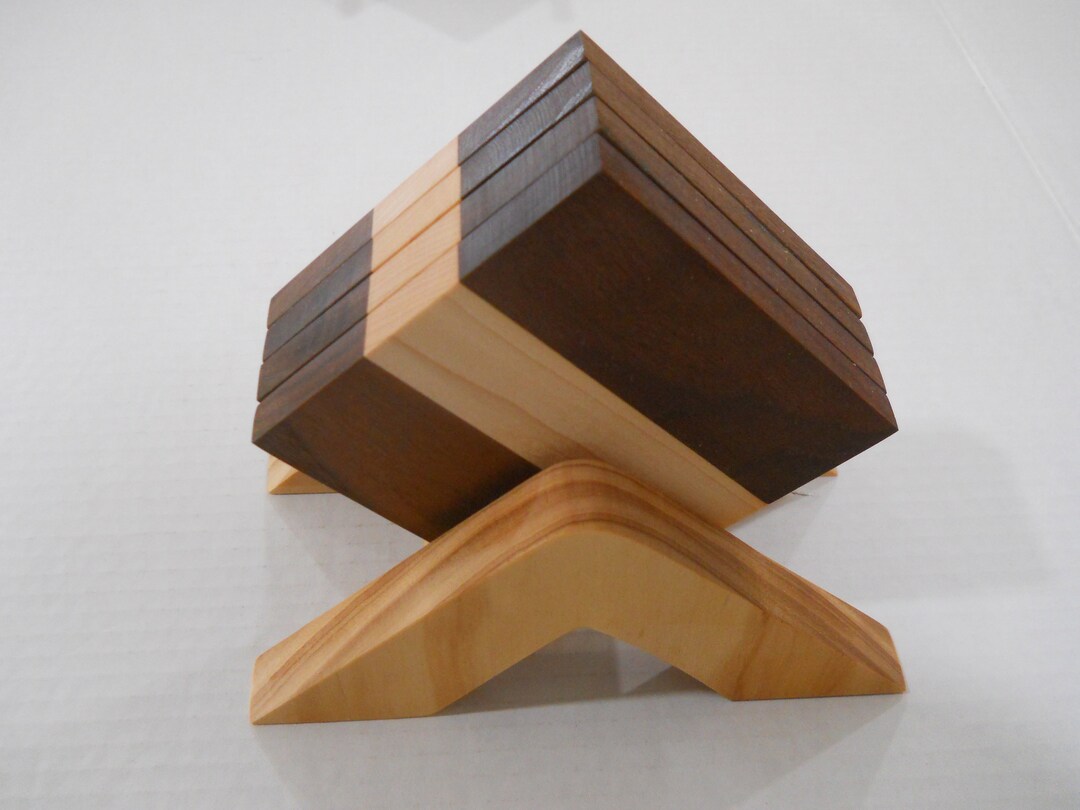 Wood Coasters With Stand - Etsy