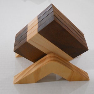Wood Coasters With Stand - Etsy