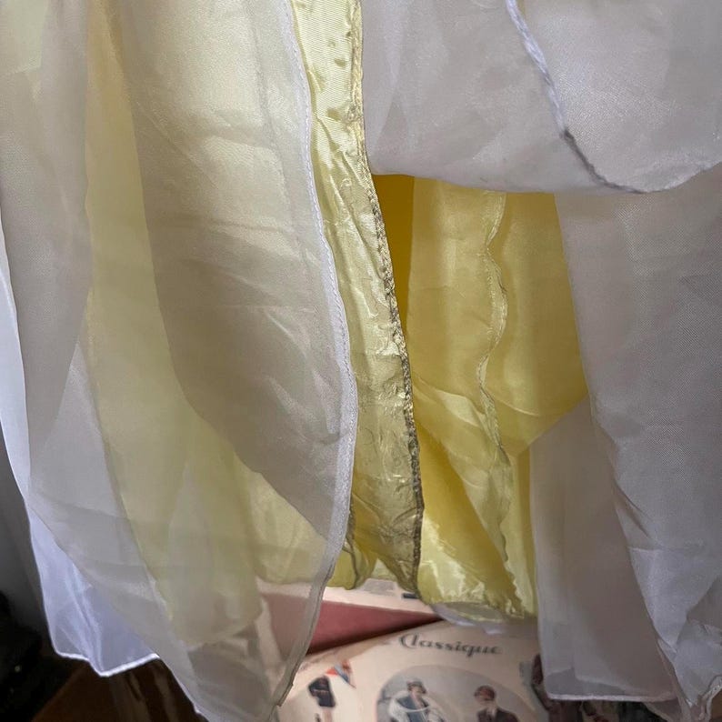 Vintage 70s 80s Princess Gown Prom Dress, Yellow Organza Chiffon ...