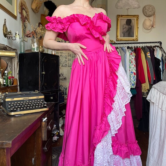 Vintage 80s Princess Gown Prom Dress - Gem