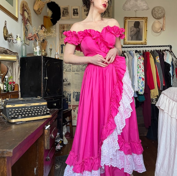Vintage 80s Princess Gown Prom Dress - Gem