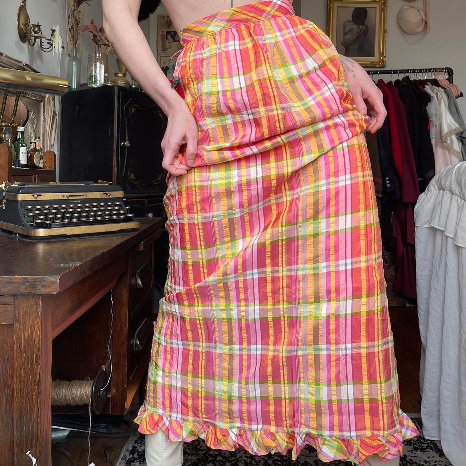 Vintage 60s Mod Maxi Skirt, 1960s Retro Summer Plaid Sears Jr. High ...