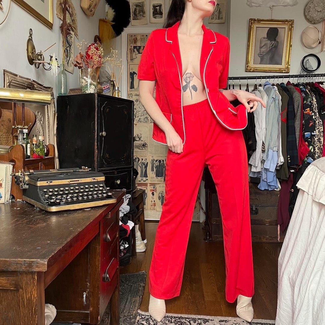 Vintage 70s Pantsuit, 2 Piece Coordinated Set, 1970s Flare Pants and ...