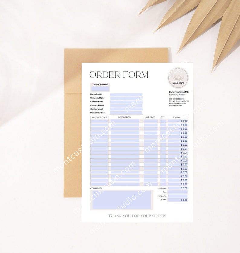 Wholesale Customer Order Form | Printable | Canva Template | Editable ...
