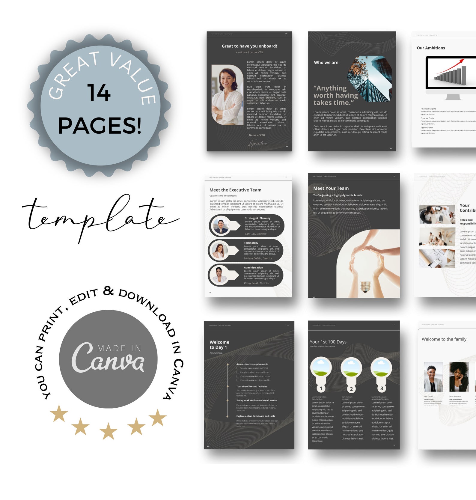 New Hire Handbook | Employee Welcome Pack | New Hire Checklist ...