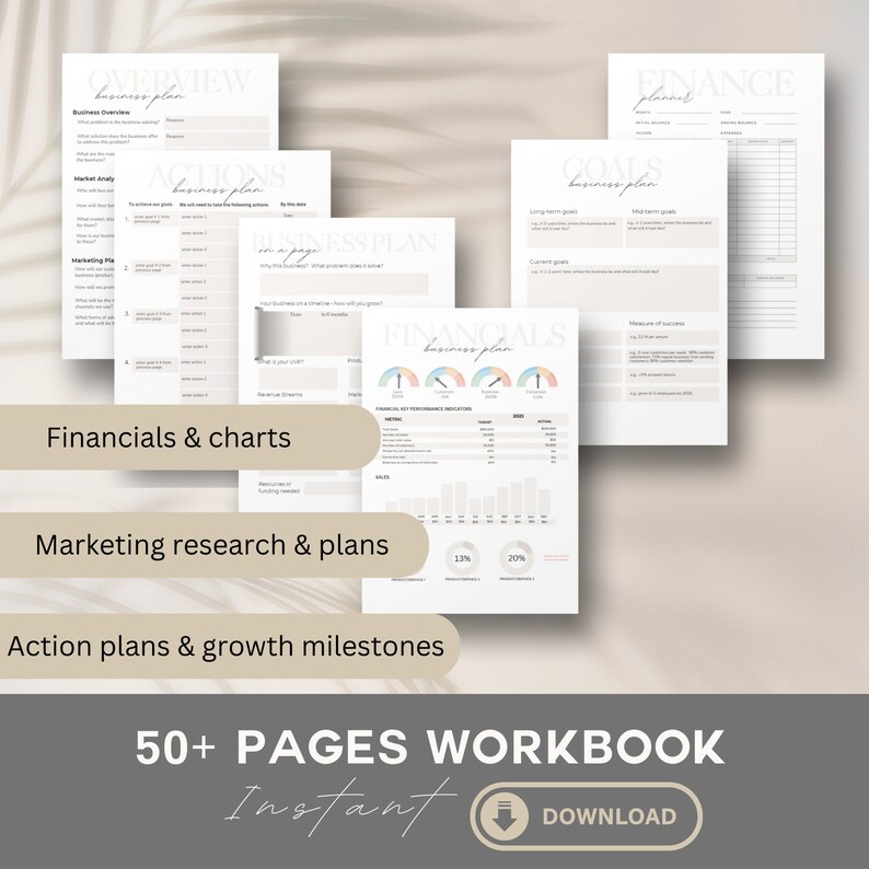 Business Plan Template Printable | Small Business Planner | Start up ...