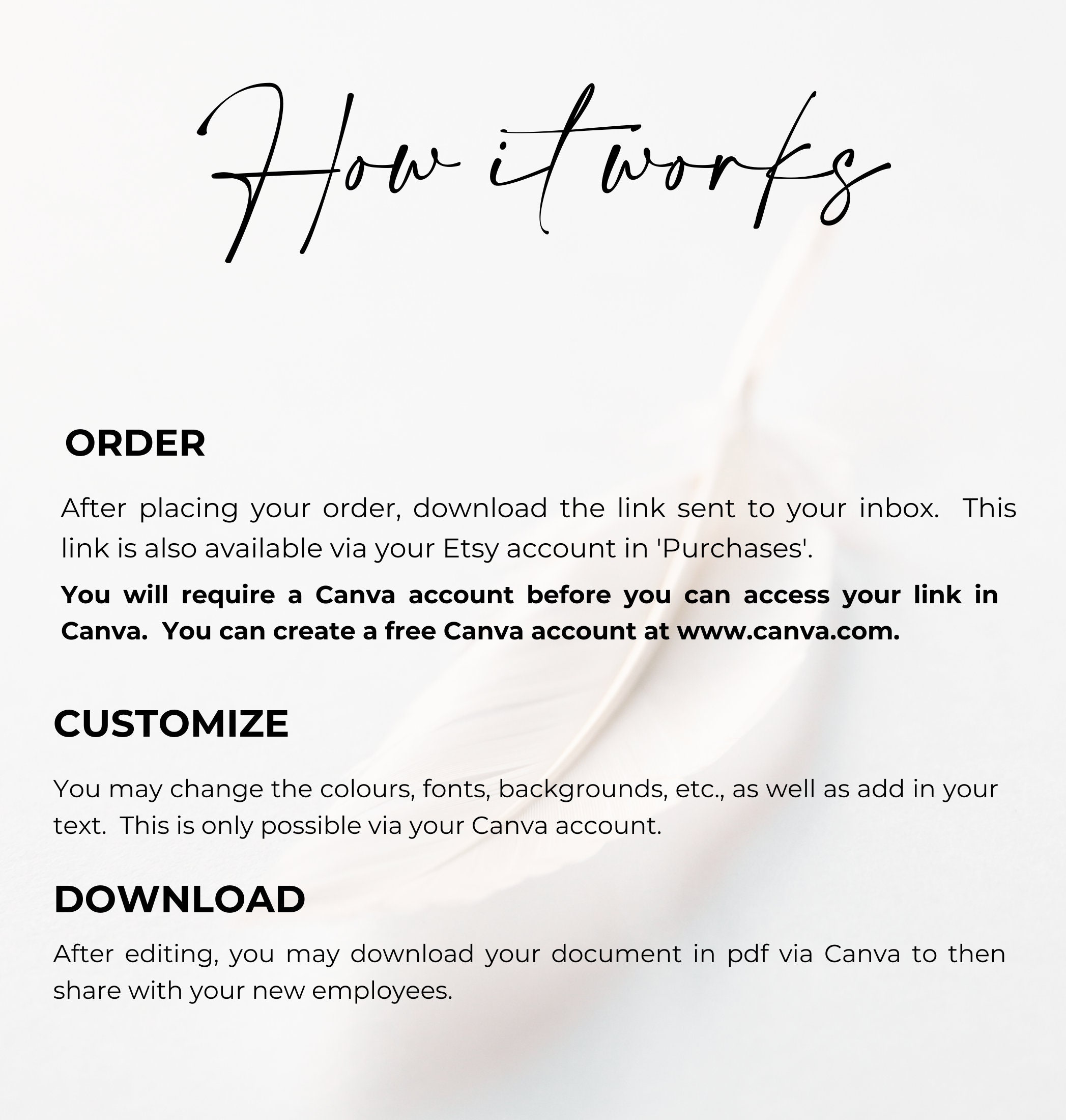 New Hire Handbook | Employee Welcome Pack | New Hire Checklist ...