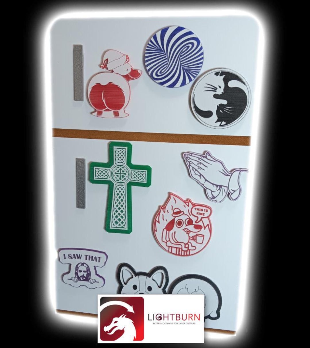 DIY Laser Cut Mini Fridge & Magnet SVG: 11 Designs (lightburn) - Etsy