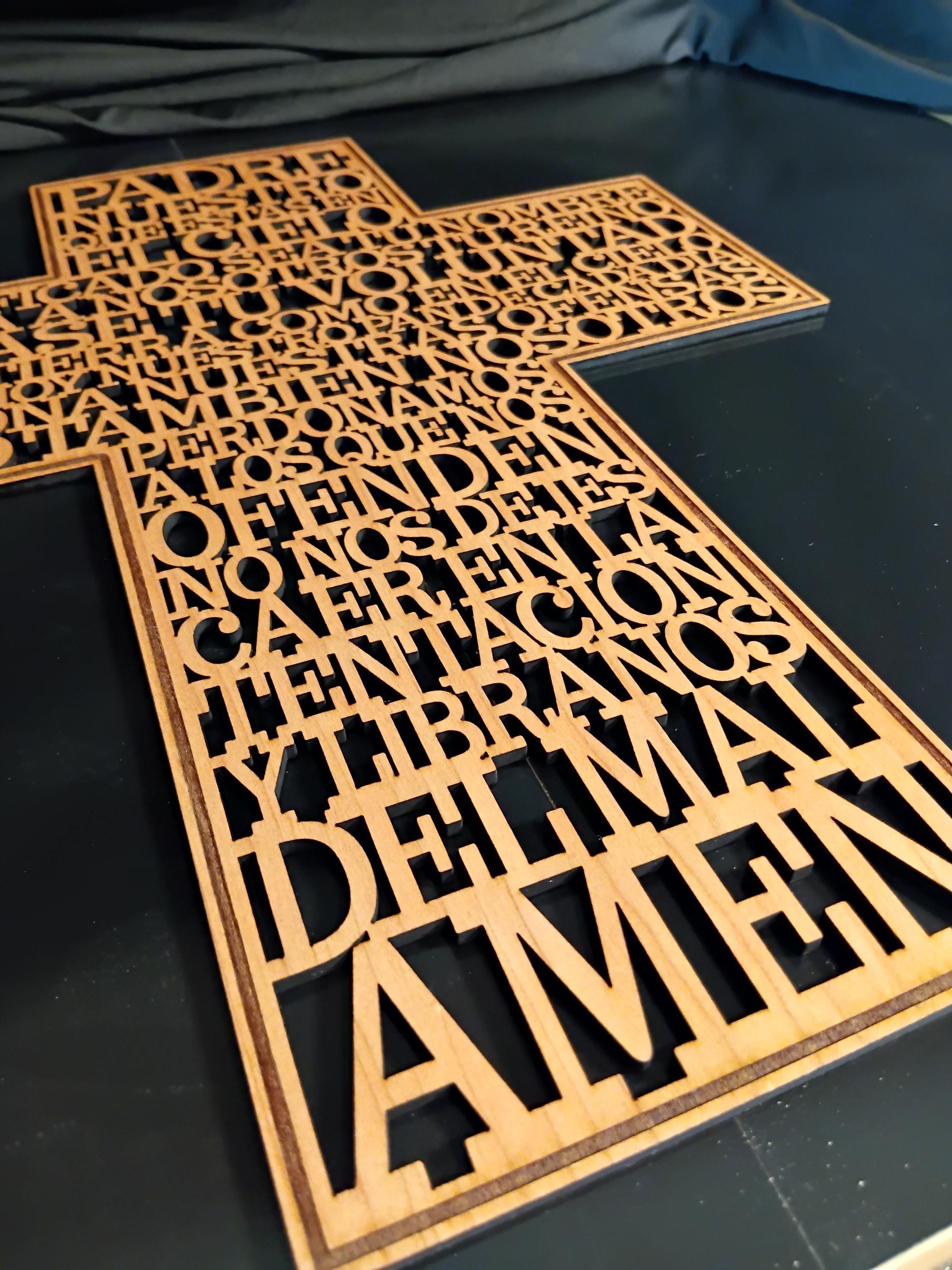 Spanish Lord's Prayer Cross - Laser Cut Files (SVG, DXF, Lightburn) - Etsy