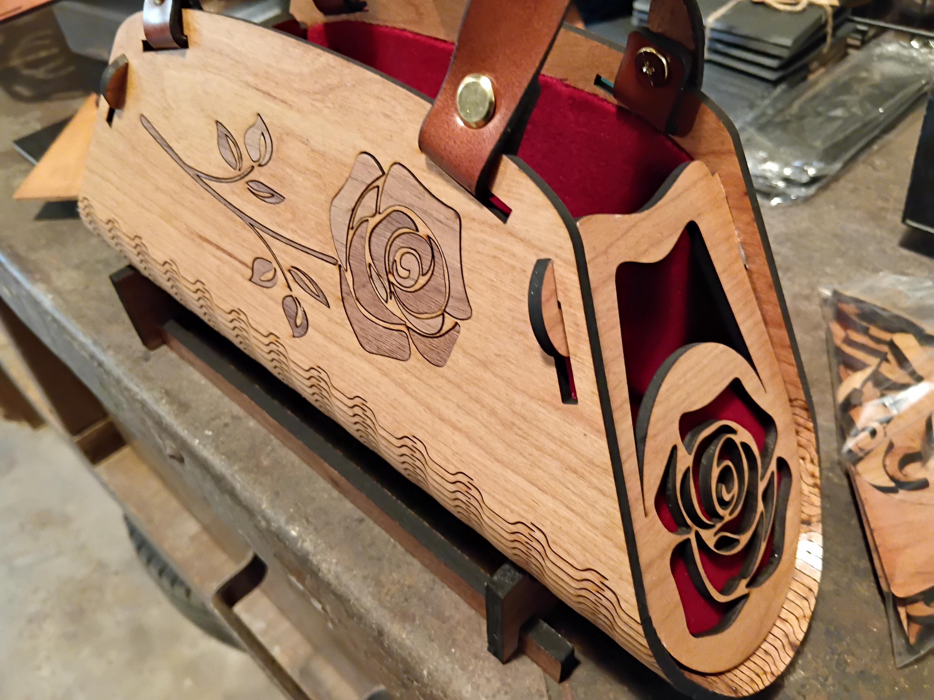 Wood and Leather Purse: Laser Cut File (lightburn, SVG) - Step by Step ...