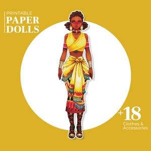 Printable Paper Doll Set With 18 Clothes and Accessories in Tabbed ...