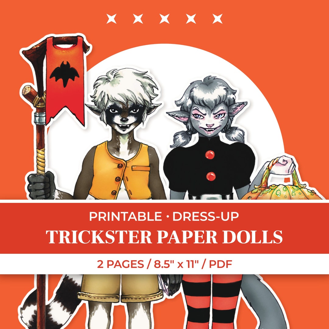 Printable Dress-up Paper Doll Set With 35 Clothes/items in Tabbed & Tab-less Versions PDF, 2 ...