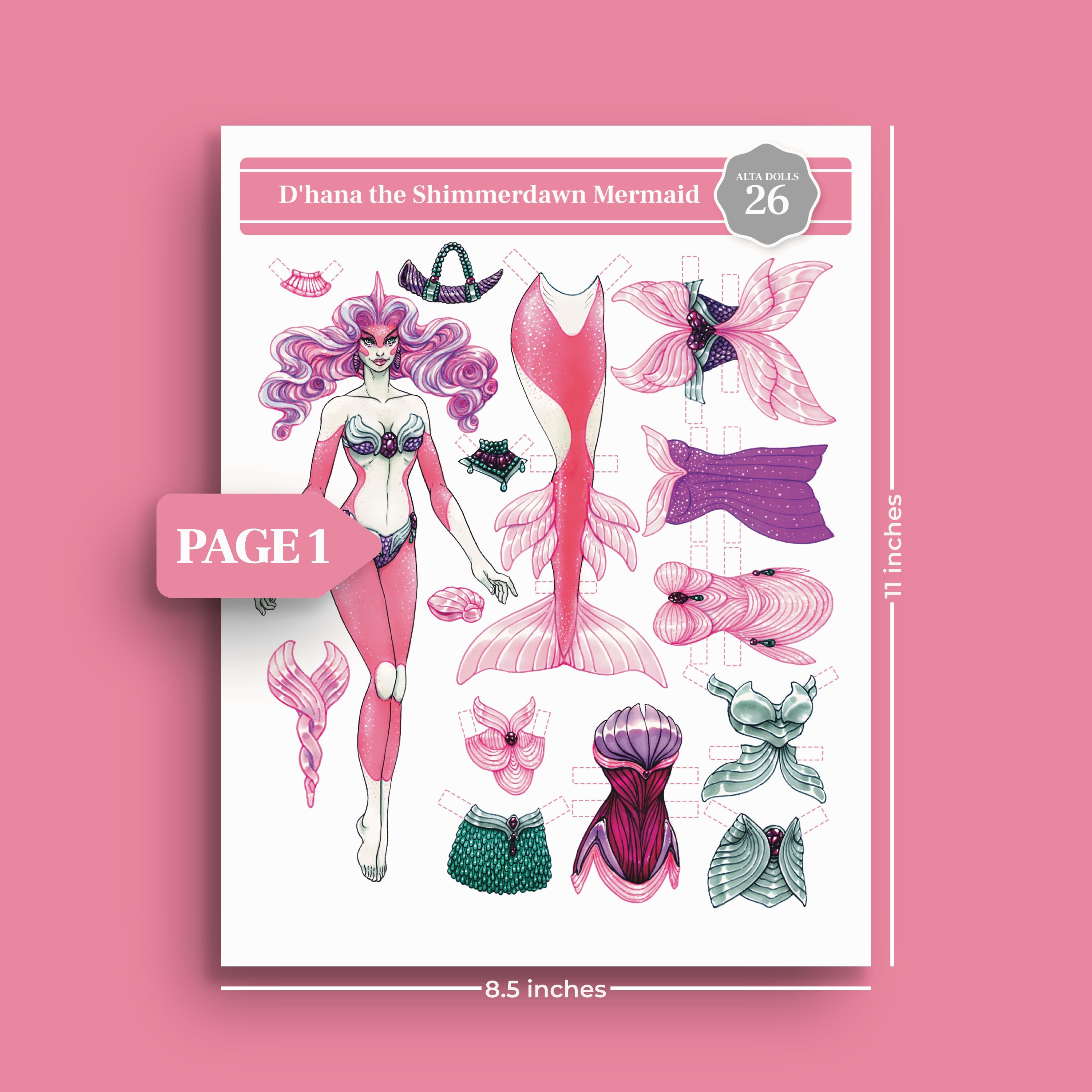 Printable Dress-up Paper Doll With 28 Clothes/items in Tabbed & Tab ...