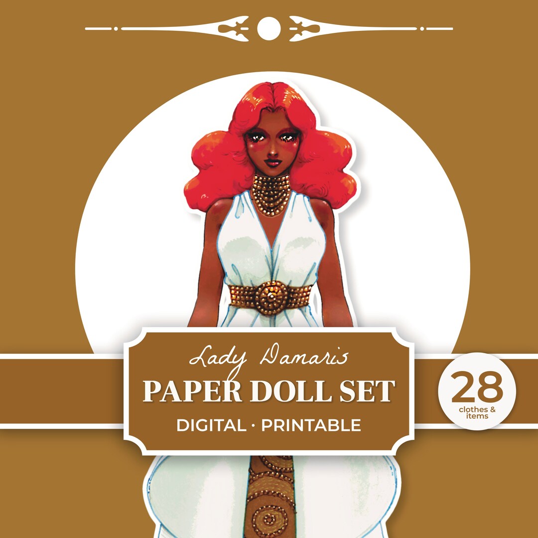 Lady Damaris Dress-up Paper Doll Set With 28 Clothes/items in Tabbed ...