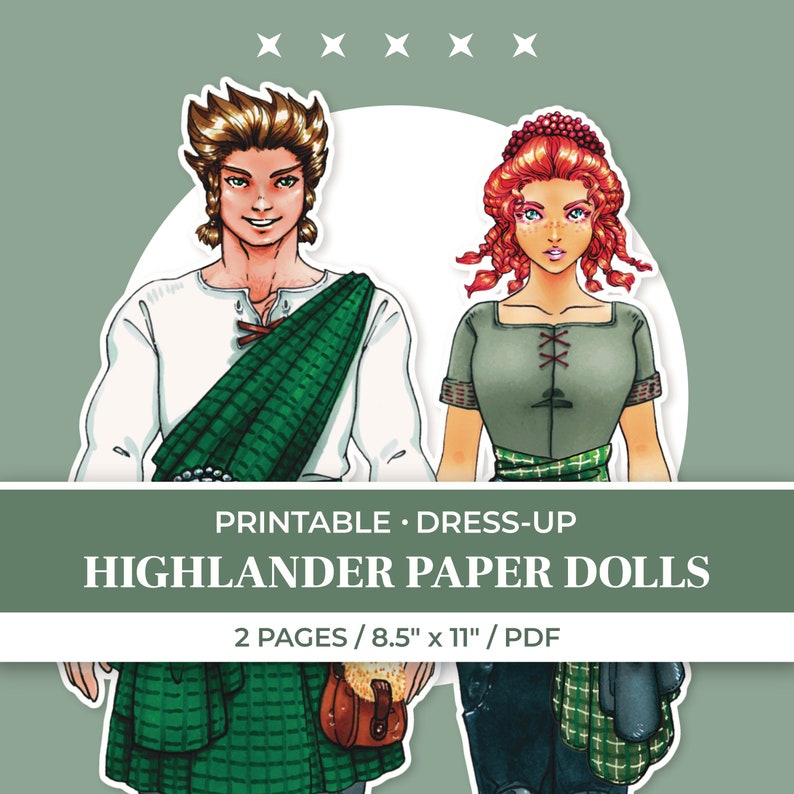 Printable Dress-up Paper Dolls With 16 Clothes/items in Tabbed & Tab ...