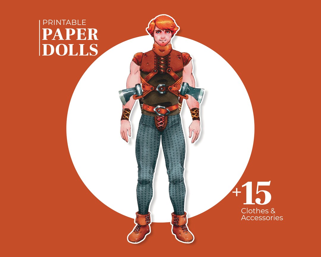 Printable Paper Doll With 15 Clothes and Accessories in Tabbed & Tab ...