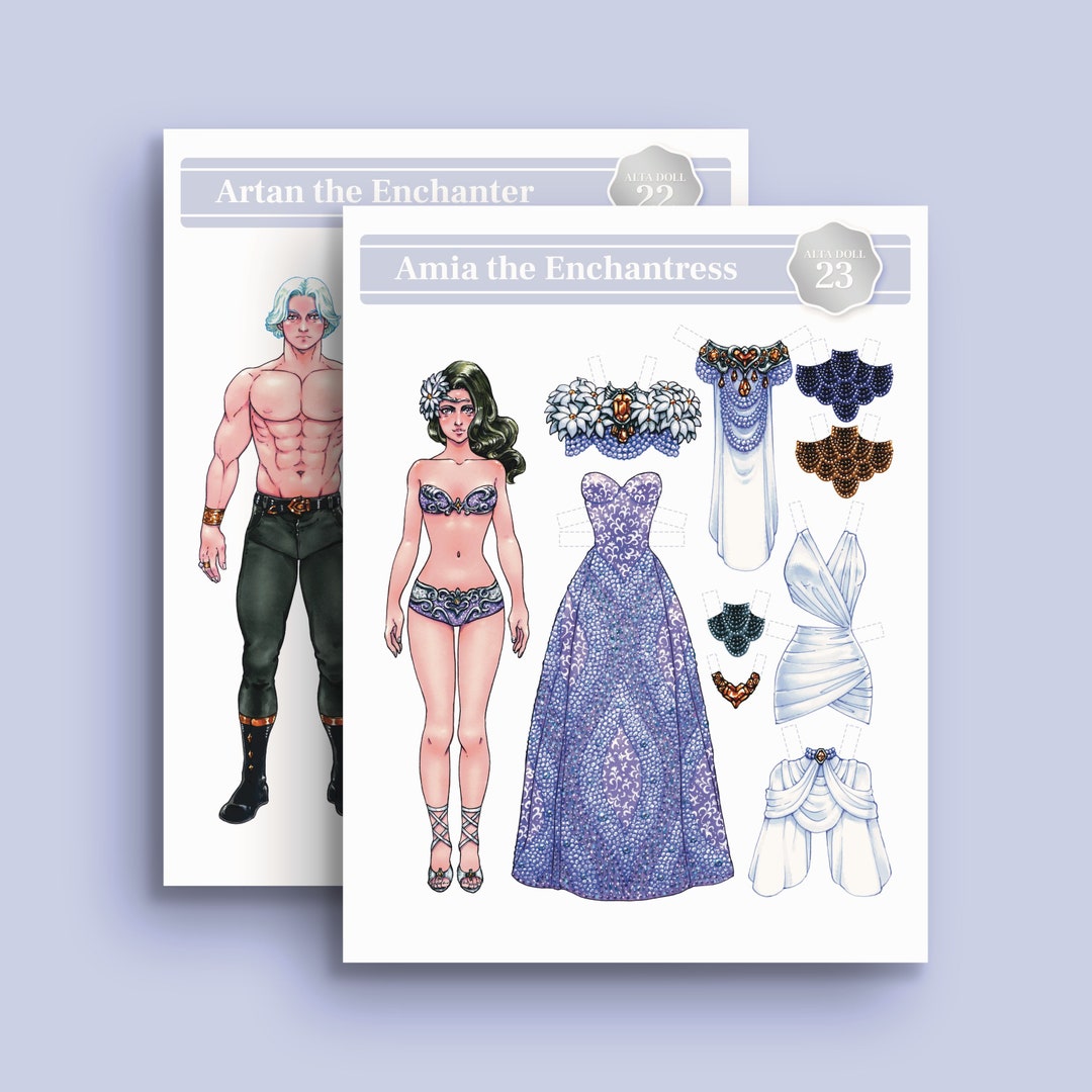 Artan & Amia Printable Paper Dolls | 2-page PDF, 8.5" X 11" - Etsy