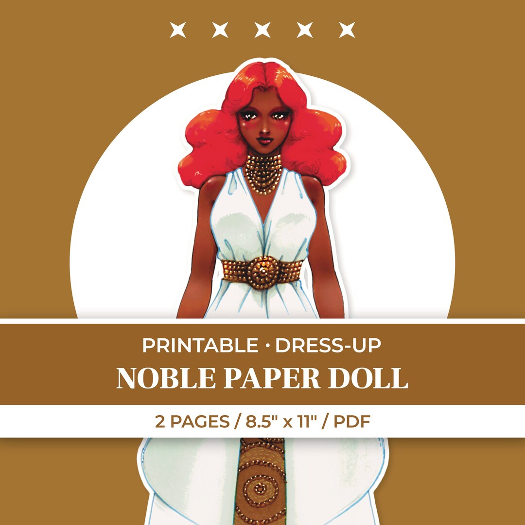 Lady Damaris Printable Dress-up Paper Doll Set With 28 Clothes/items in ...