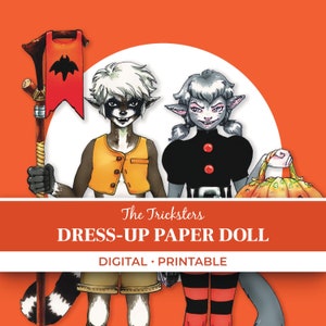 Printable Dress-up Paper Dolls With 35 Clothes/items in Tabbed & Tab-less Versions PDF, 2 Pages ...