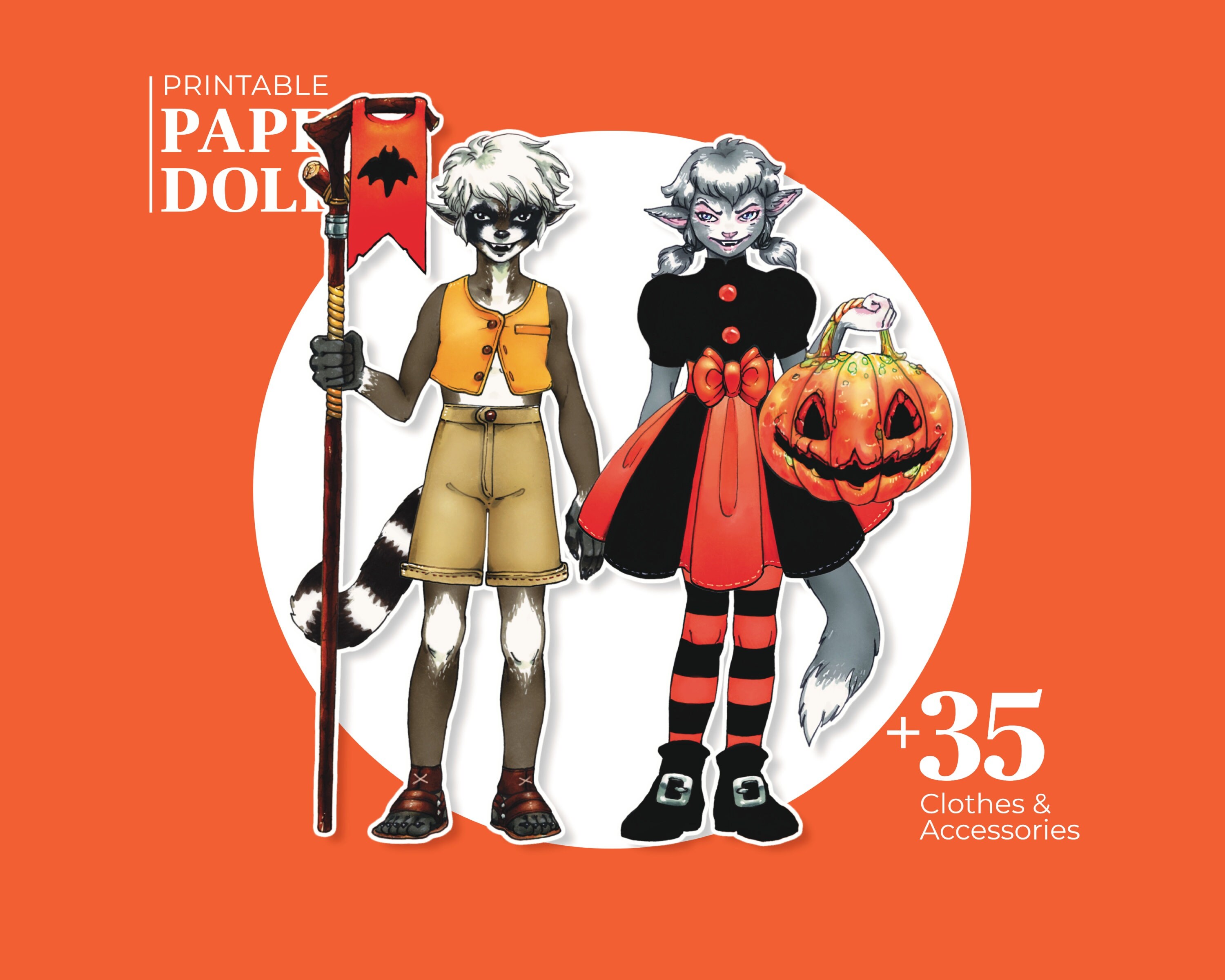 Printable Paper Doll Set With 35 Clothes and Accessories in Tabbed ...