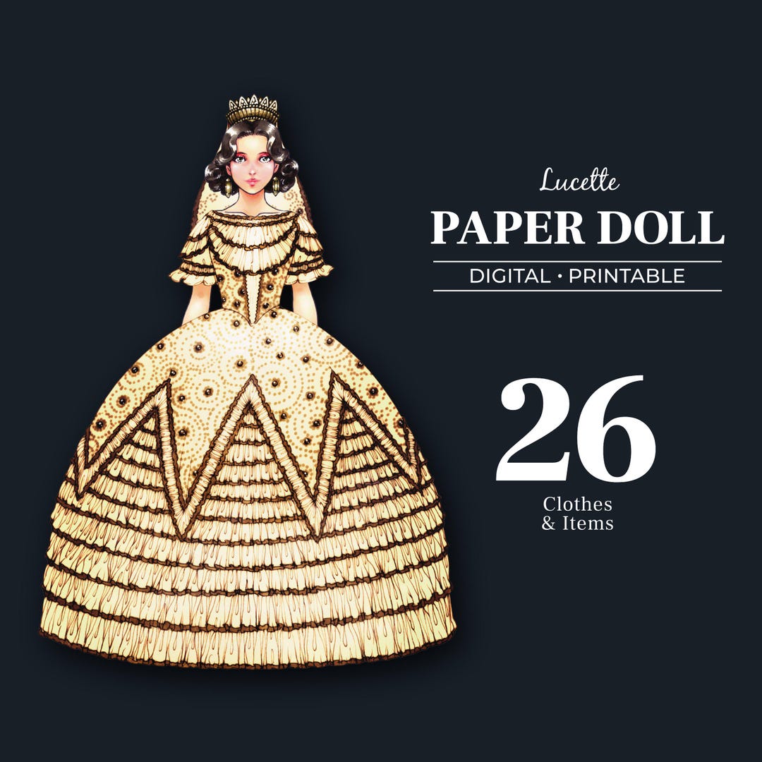 Lucette Printable Paper Doll | 2-page PDF, 8.5" X 11" - Etsy