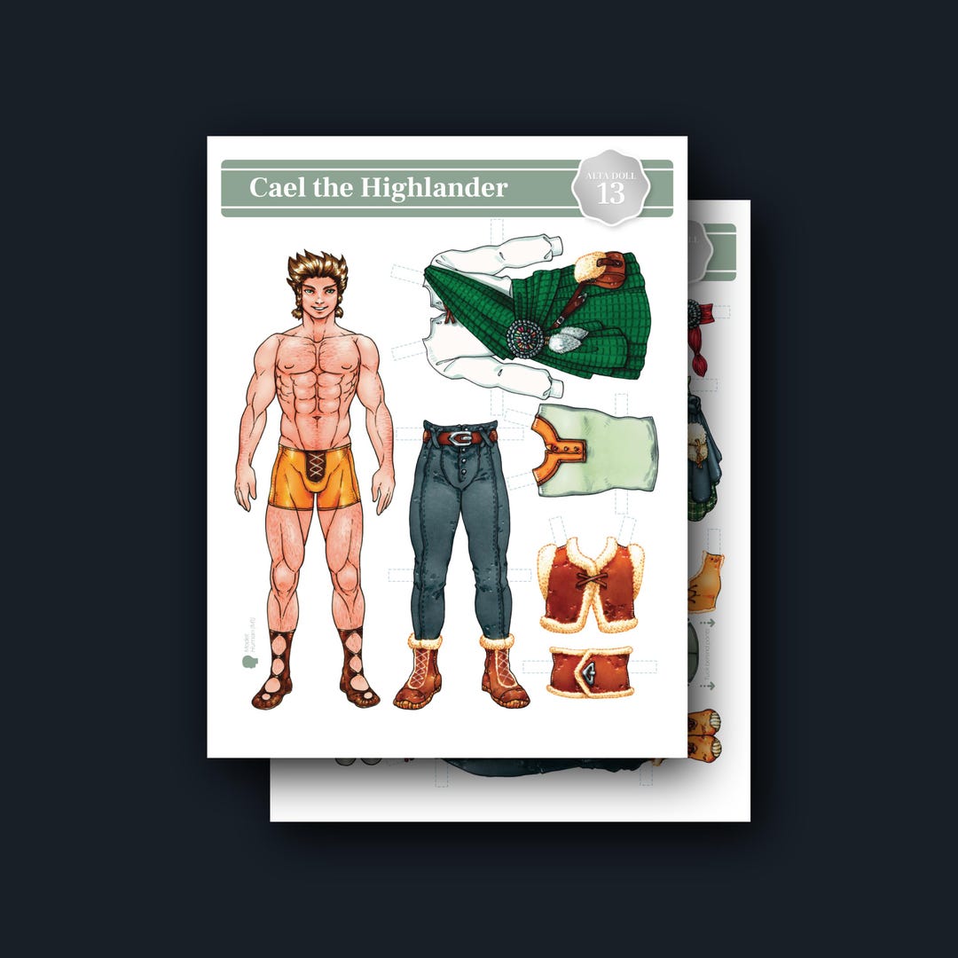 Cael & Ena Printable Paper Dolls | 2-page PDF, 8.5" X 11" - Etsy