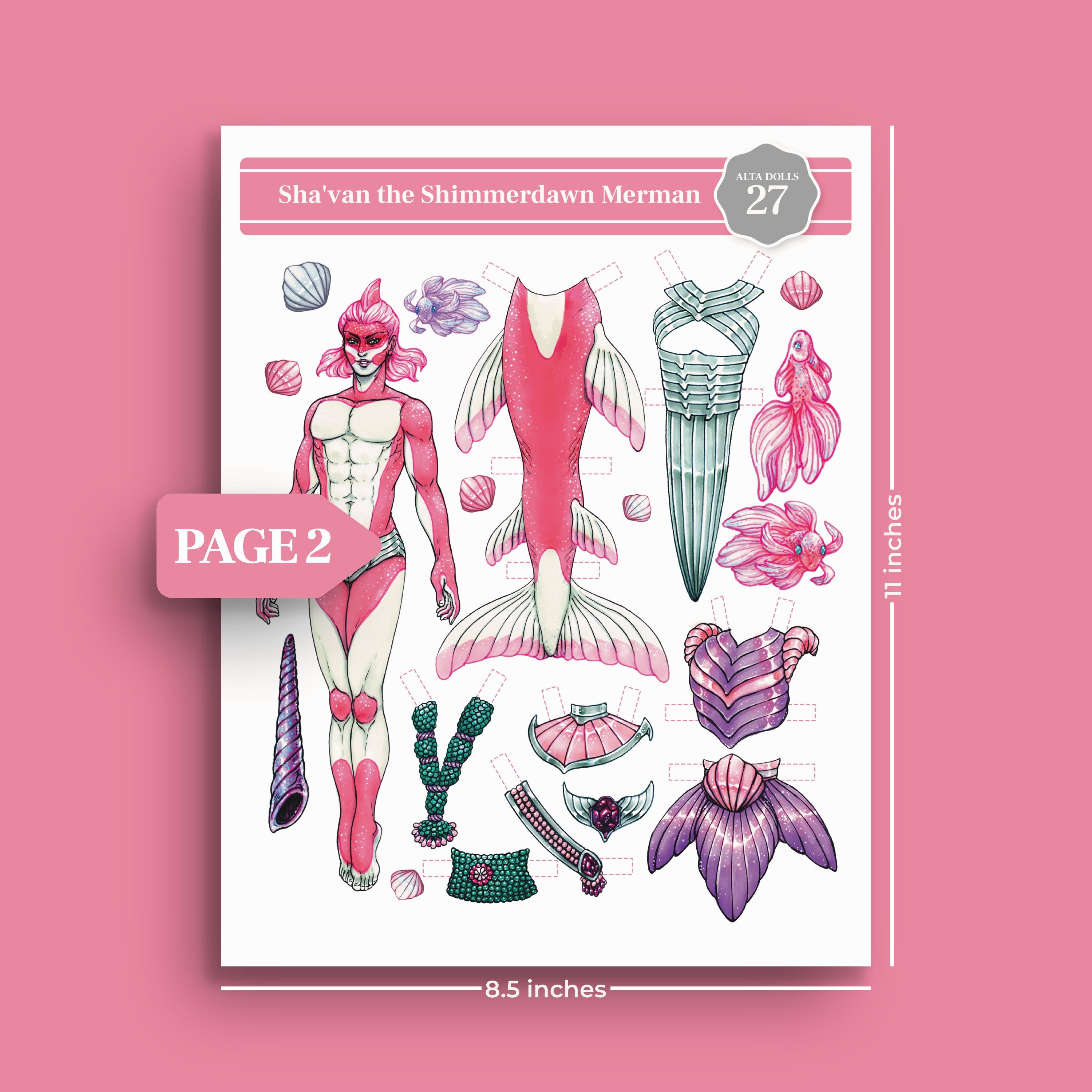 Printable Dress-up Paper Doll With 28 Clothes/items in Tabbed & Tab ...