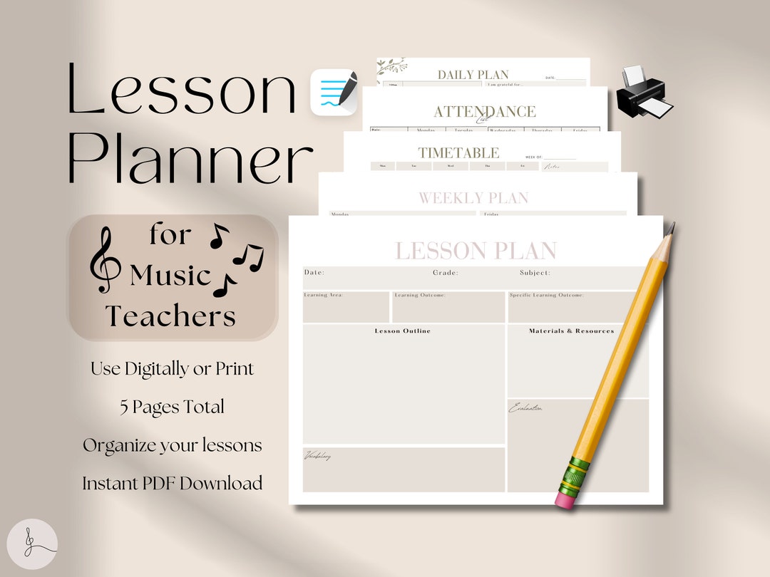 Music Teacher Lesson Plan Teacher Planner Goodnotes Teacher Lesson ...