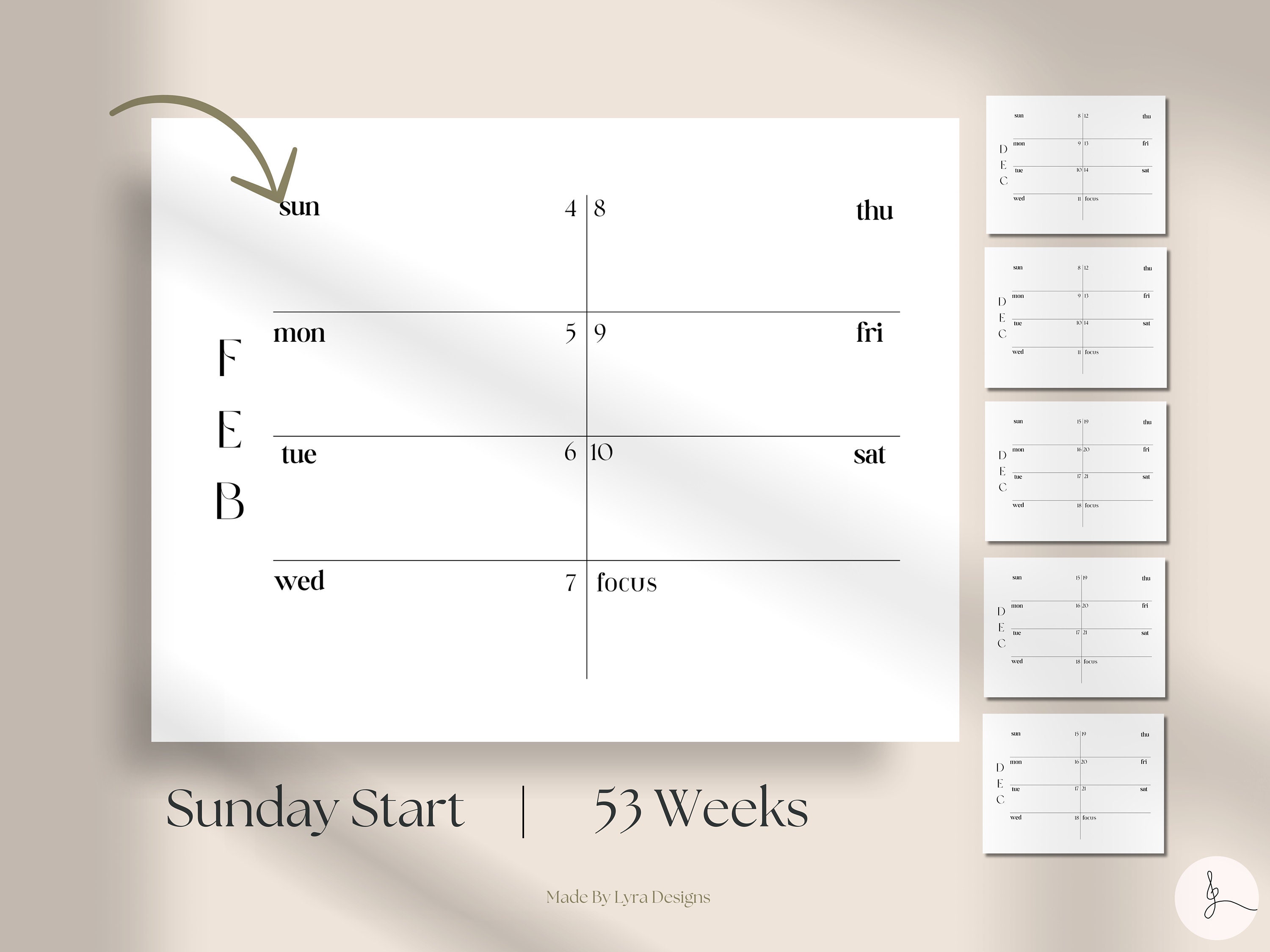 Calendario imprimible 2024 / Tamaño carta y tabloide / Planificador PDF ...