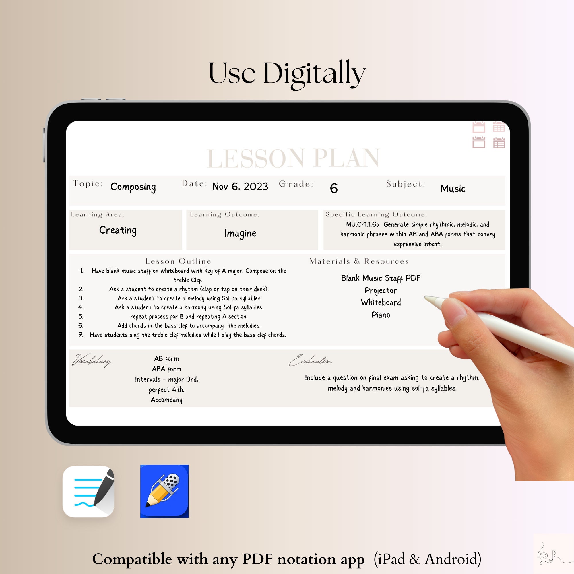 Music Teacher Planner 2023 2024 Teacher Planner Goodnotes Teacher ...