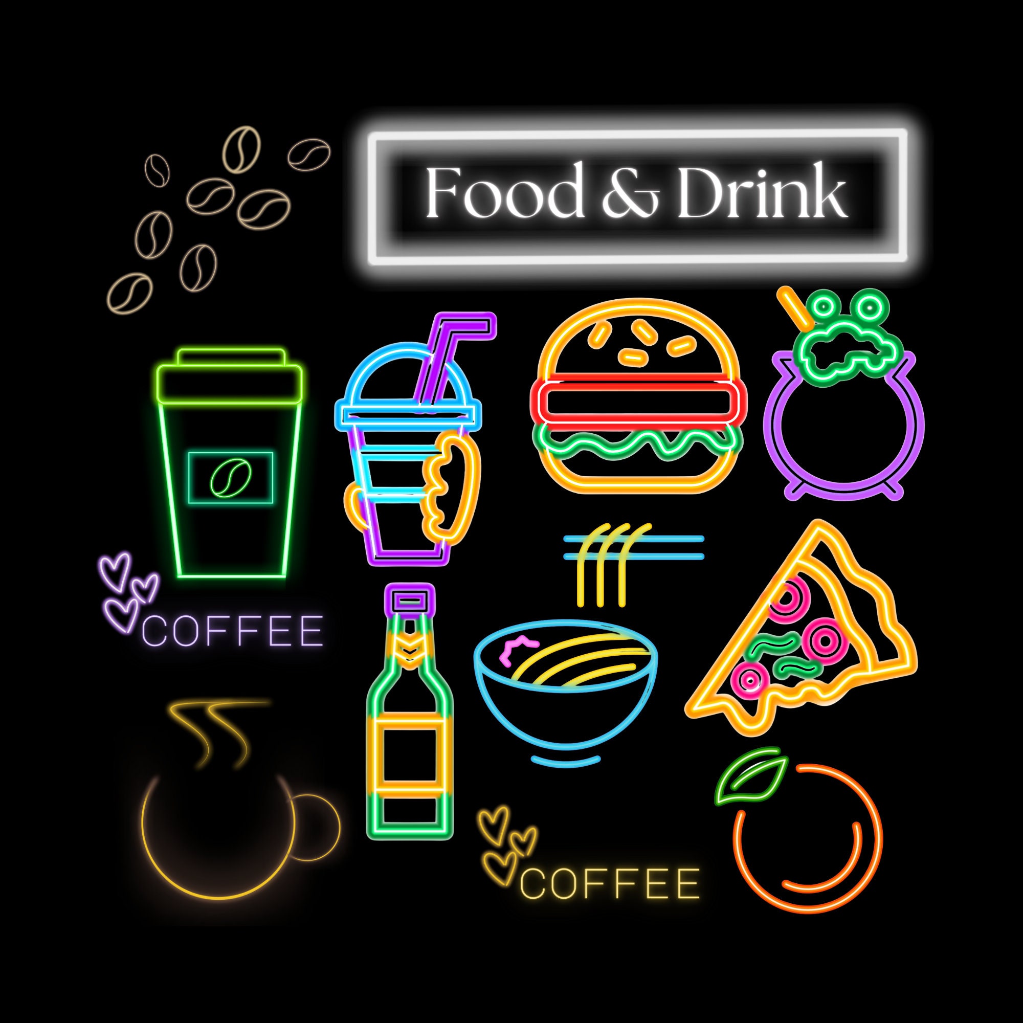 Digital Neon Sticker Pack Digital Sticker Numbers Cute Winter Digital ...