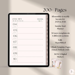 2025 2026 Digital Planner With Apple Reminder and Google Calendar Links ...