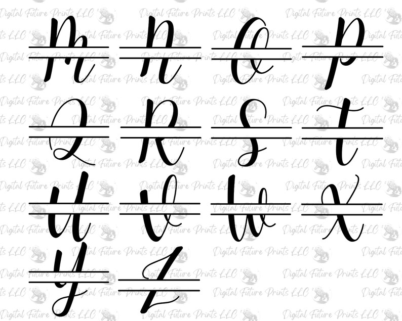 Split Monogram Alphabet SVG PNG DXF Split Monogram Frame - Etsy