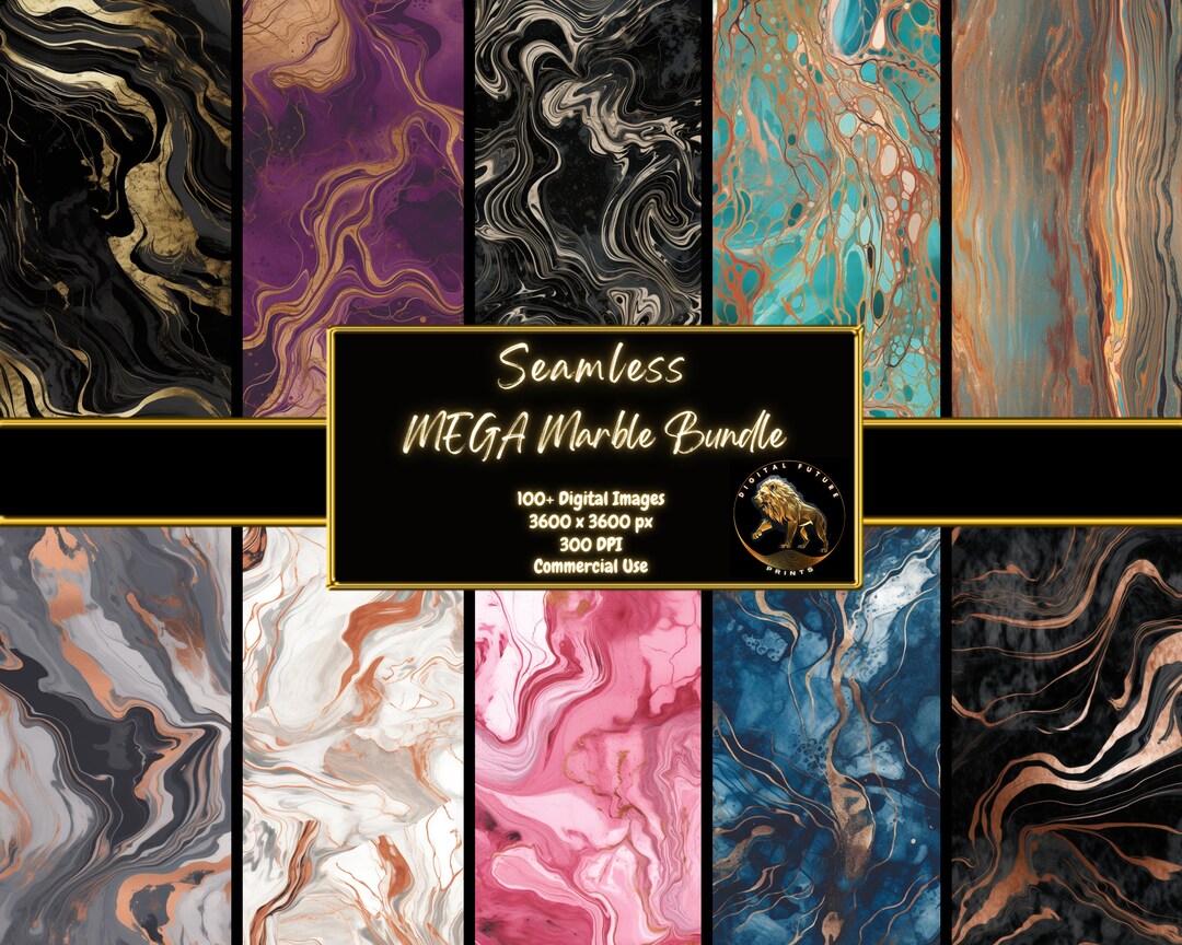 Mega Marble Seamless Pattern Gold Black Marble Seamless Silver Marble ...