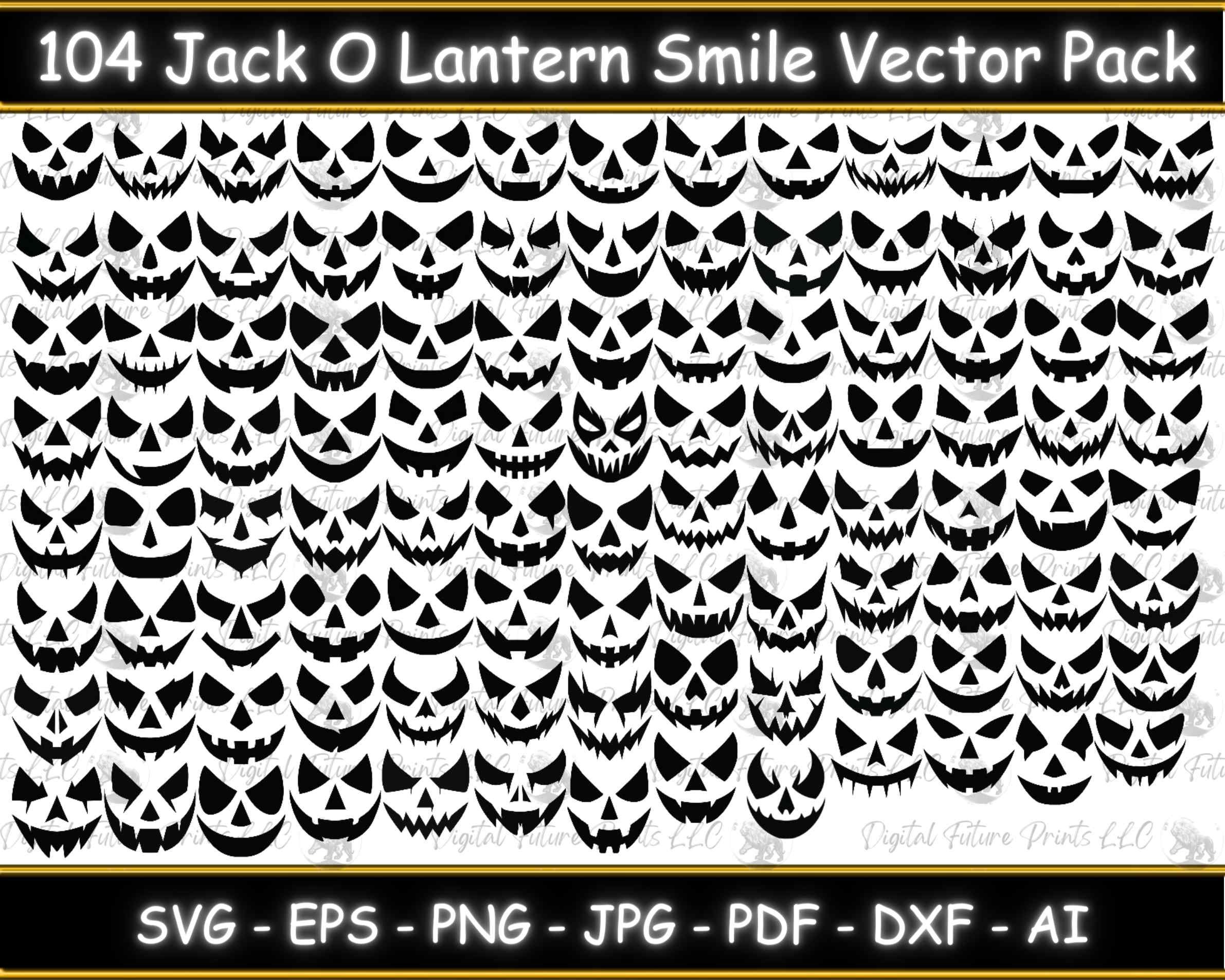 Jack-o-lantern Face Svg Pumpkin Faces Halloween Pumpkins Faces Scary ...