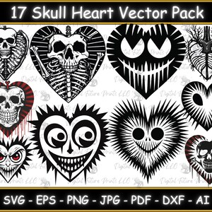 Skull Heart SVG Bundle Heart SVG Bundle Sketch Hand-drawn - Etsy