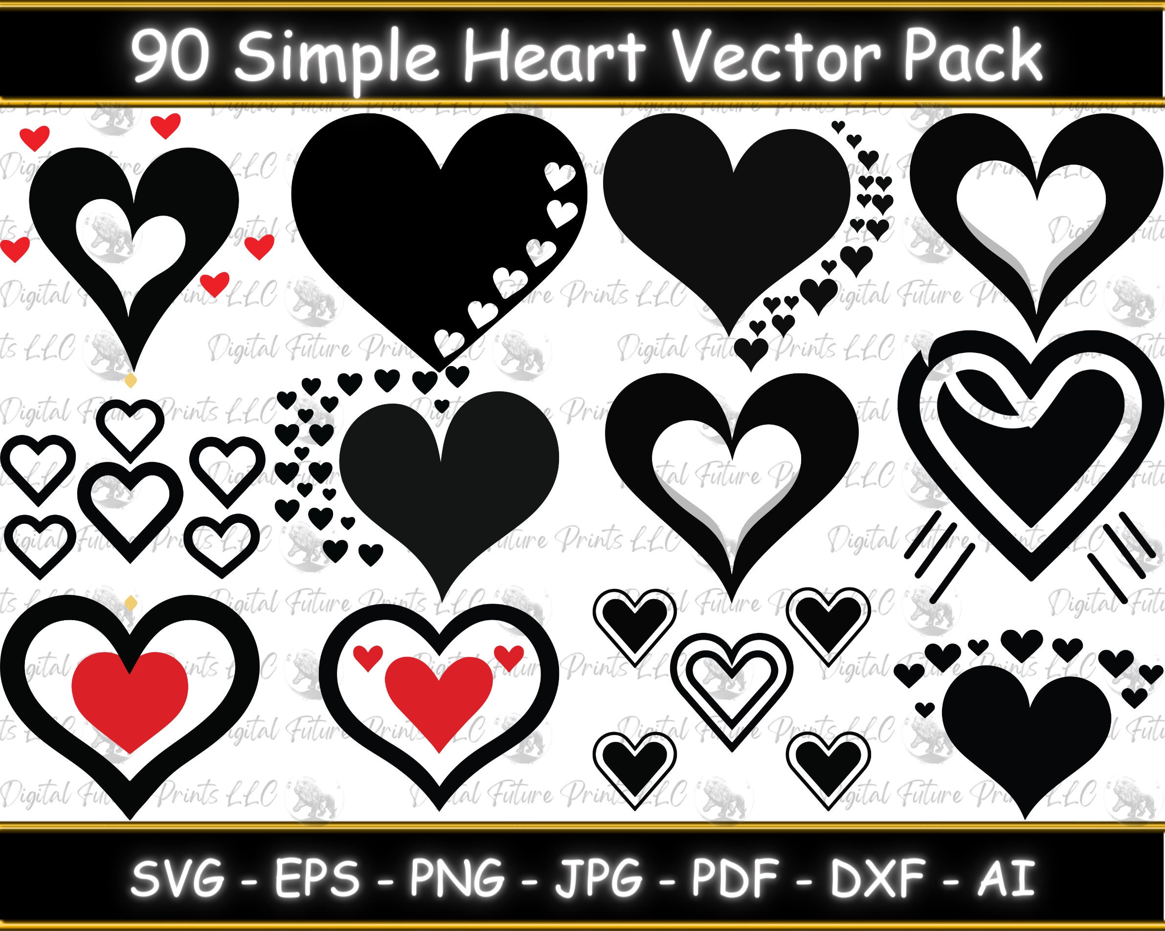 Simple Heart SVG Bundle, Heart SVG Bundle, Sketch, Hand-drawn Heart Svg ...