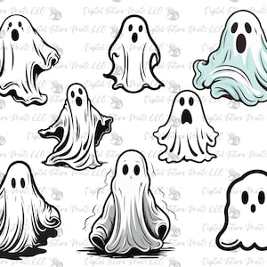 Ghost Bundle SVG Ghost SVG Halloween Svg Hand-drawn Ghost - Etsy