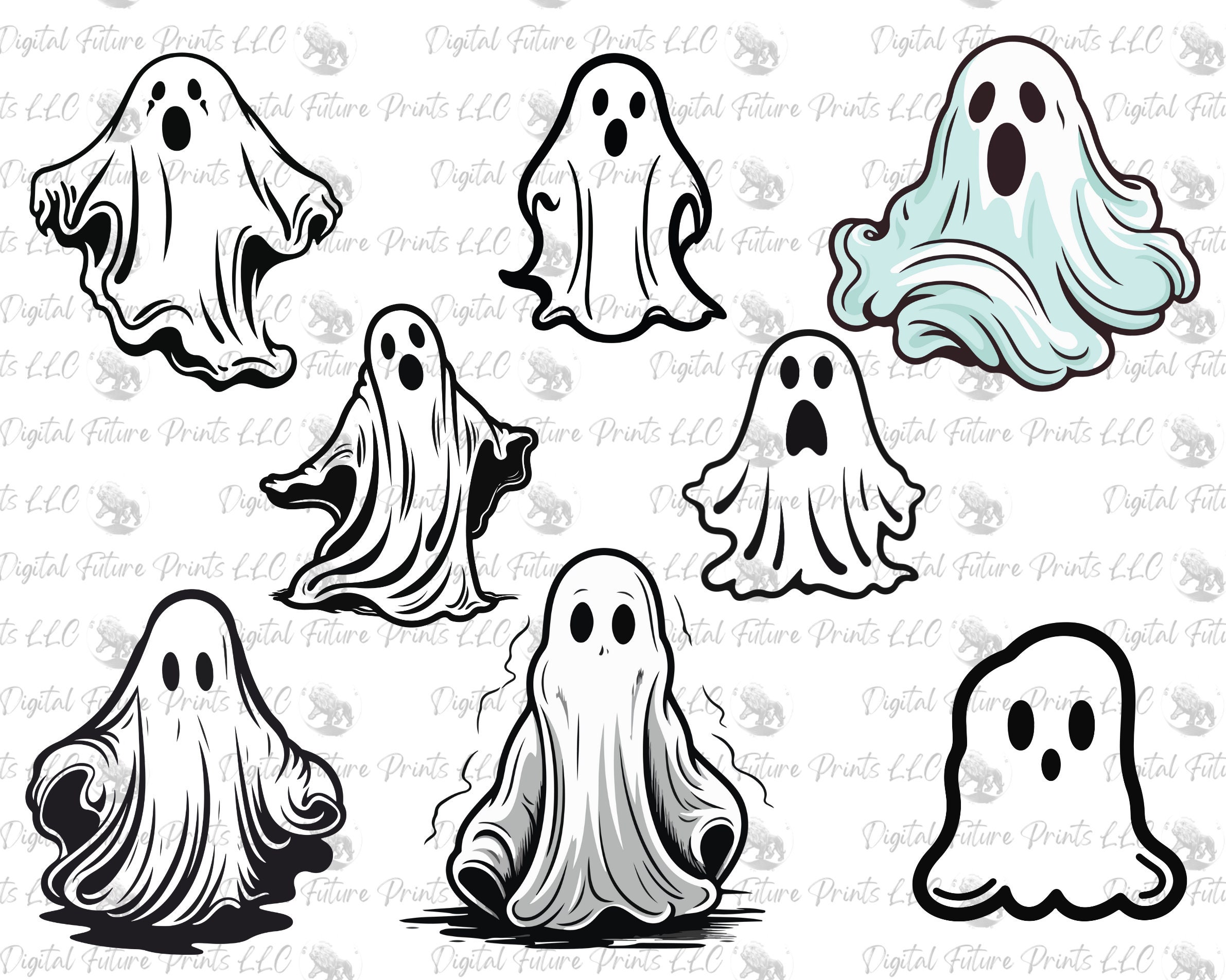 Paquete fantasma SVG, Ghost SVG, Halloween svg, Ghost dibujado a mano ...