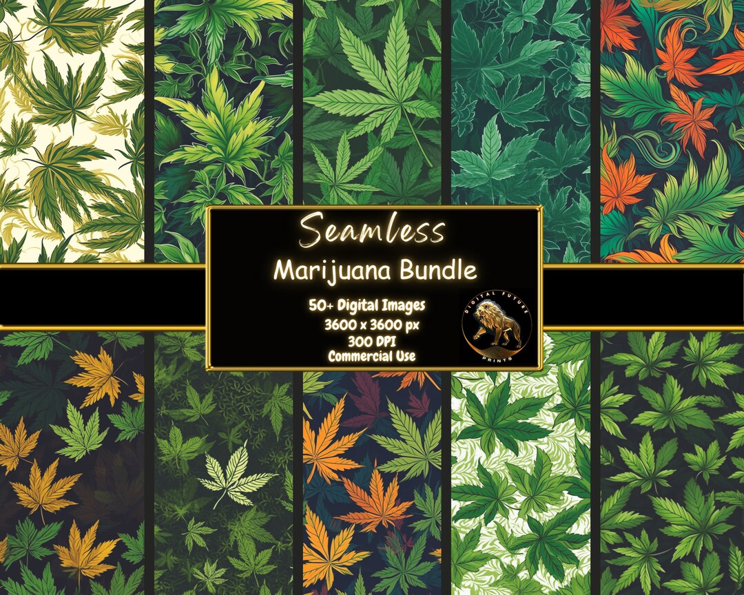 Marijuana Seamless Pattern Marijuana Decorative Weed Print Digital ...