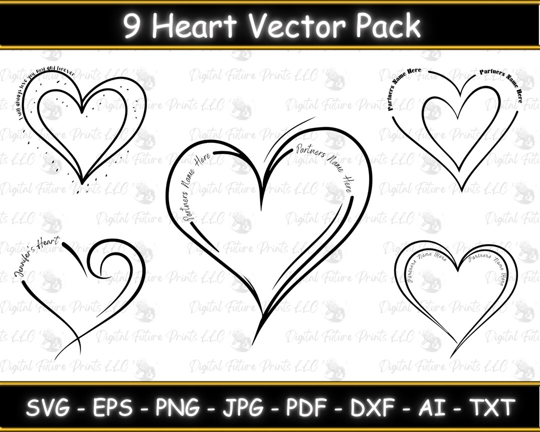 Heart SVG Bundle, Heart SVG Bundle, Sketch, Hand-drawn Heart Svg ...