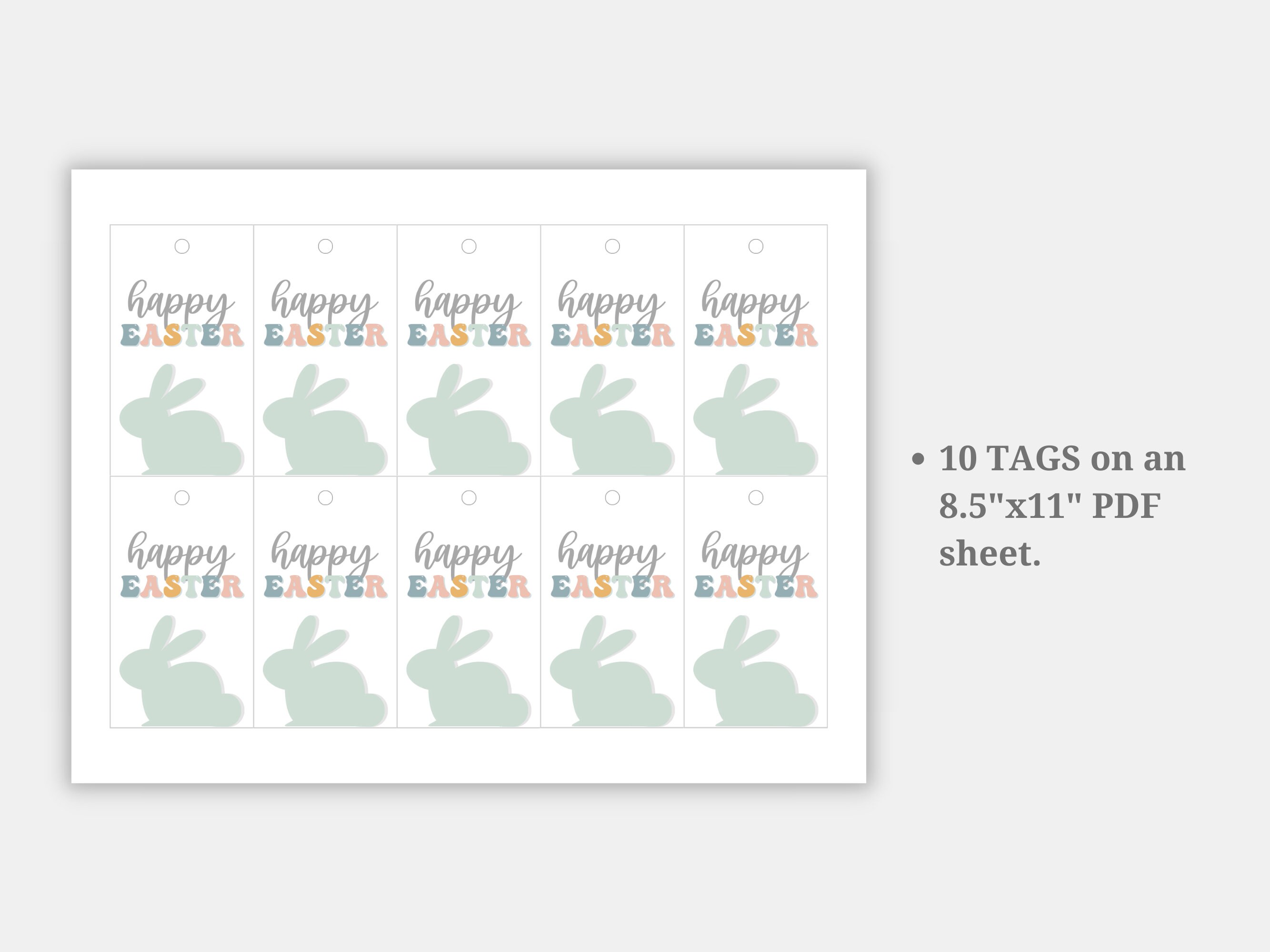 Printable Easter Tags, Happy Easter, Easter Basket Tags, Favor Tags ...