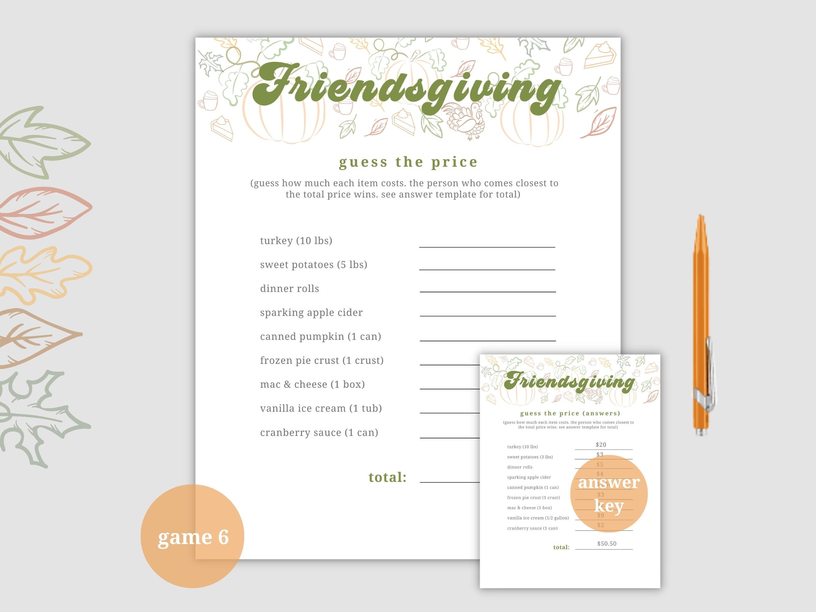 Friendsgiving Games, Friendsgiving Bingo, Gratitude Game, Thanksgiving ...