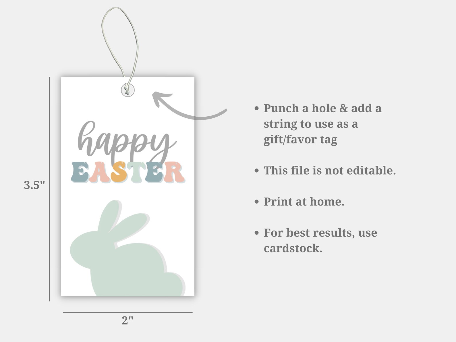 Printable Easter Tags, Happy Easter, Easter Basket Tags, Favor Tags ...