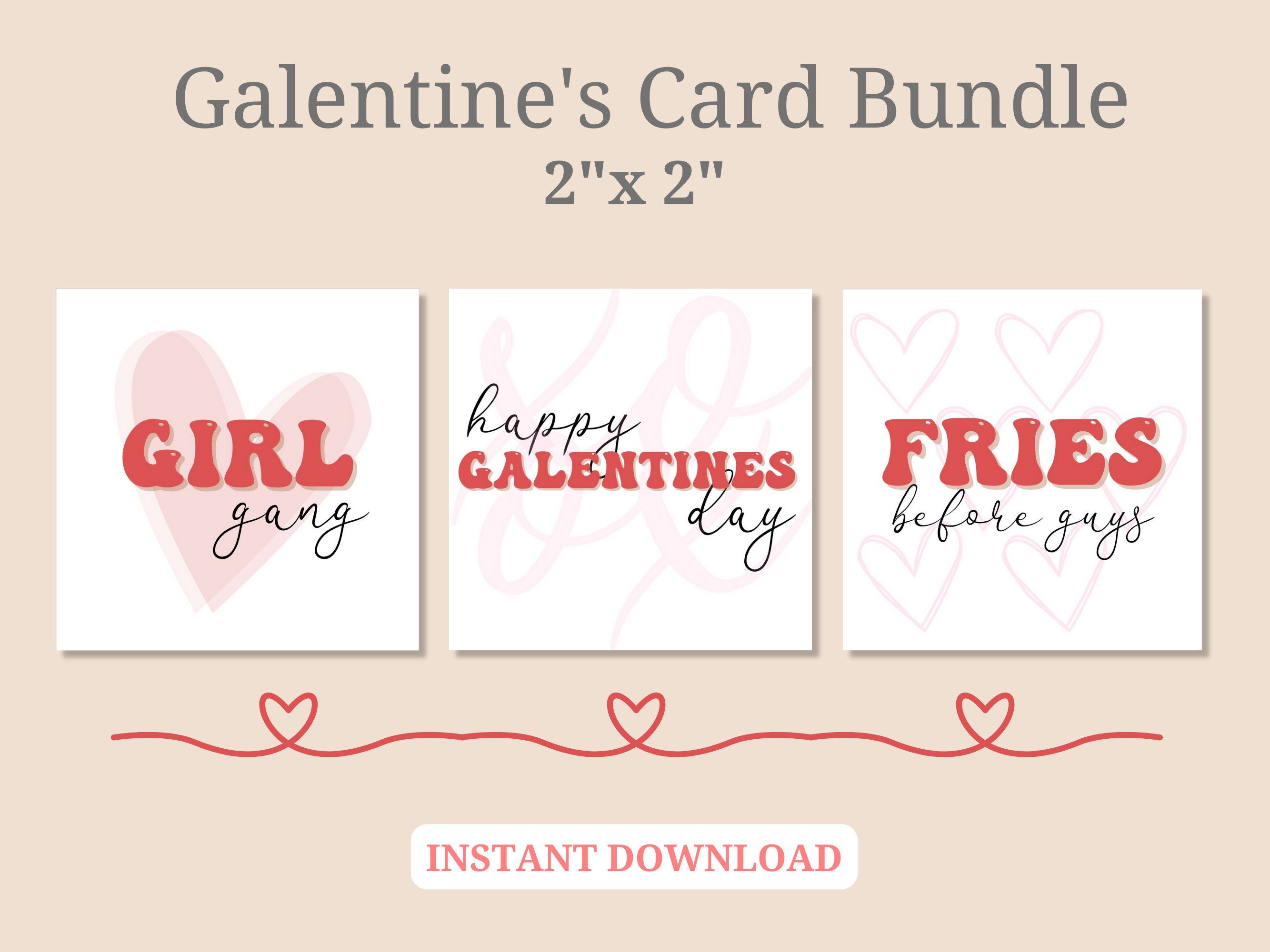 Galentines Printable, Printable Gift Tags, Galentines Cards, Favor Tags ...