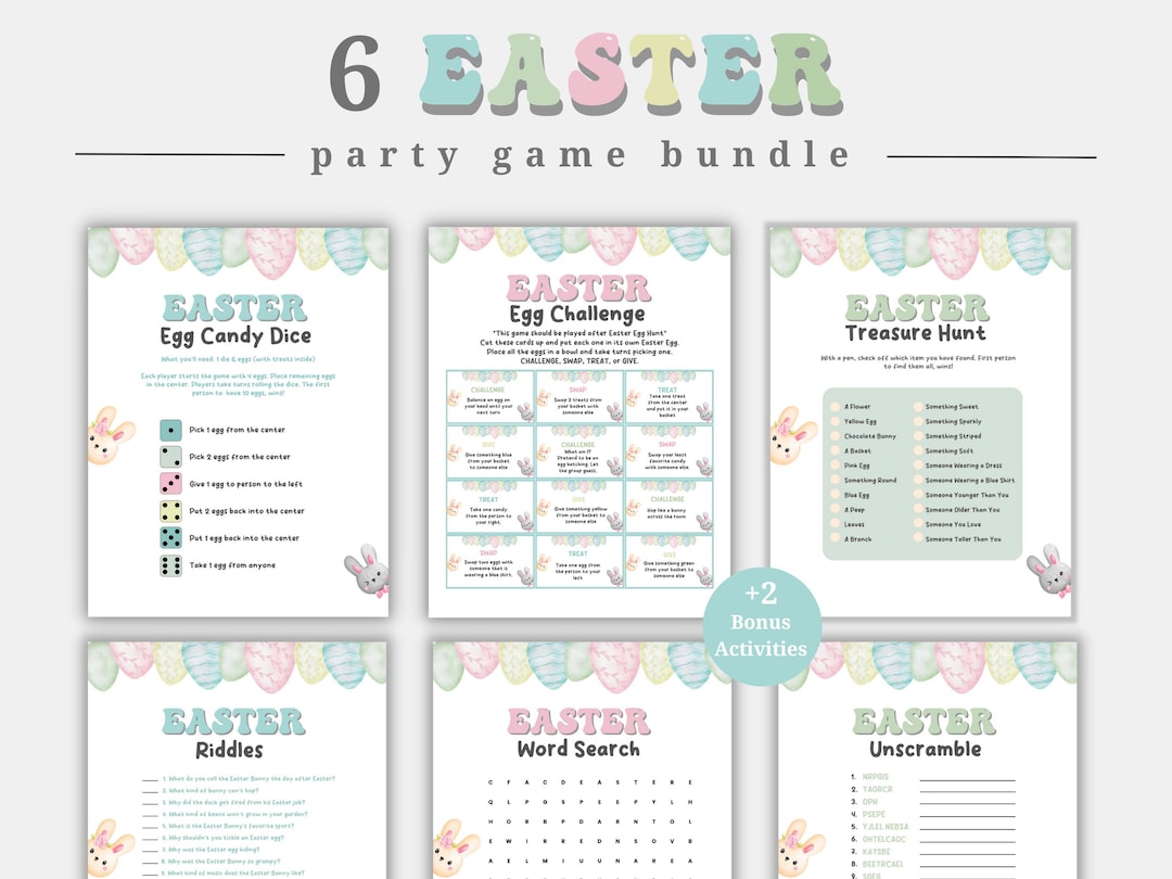 Easter Games Bundle, Printable Easter Party Games, Easter Games for ...