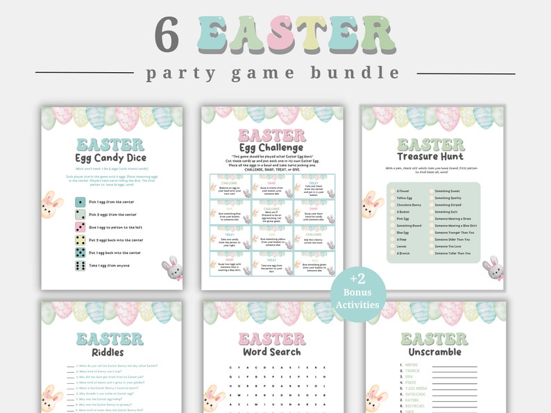 Easter Games Bundle, Printable Easter Party Games, Easter Games for ...
