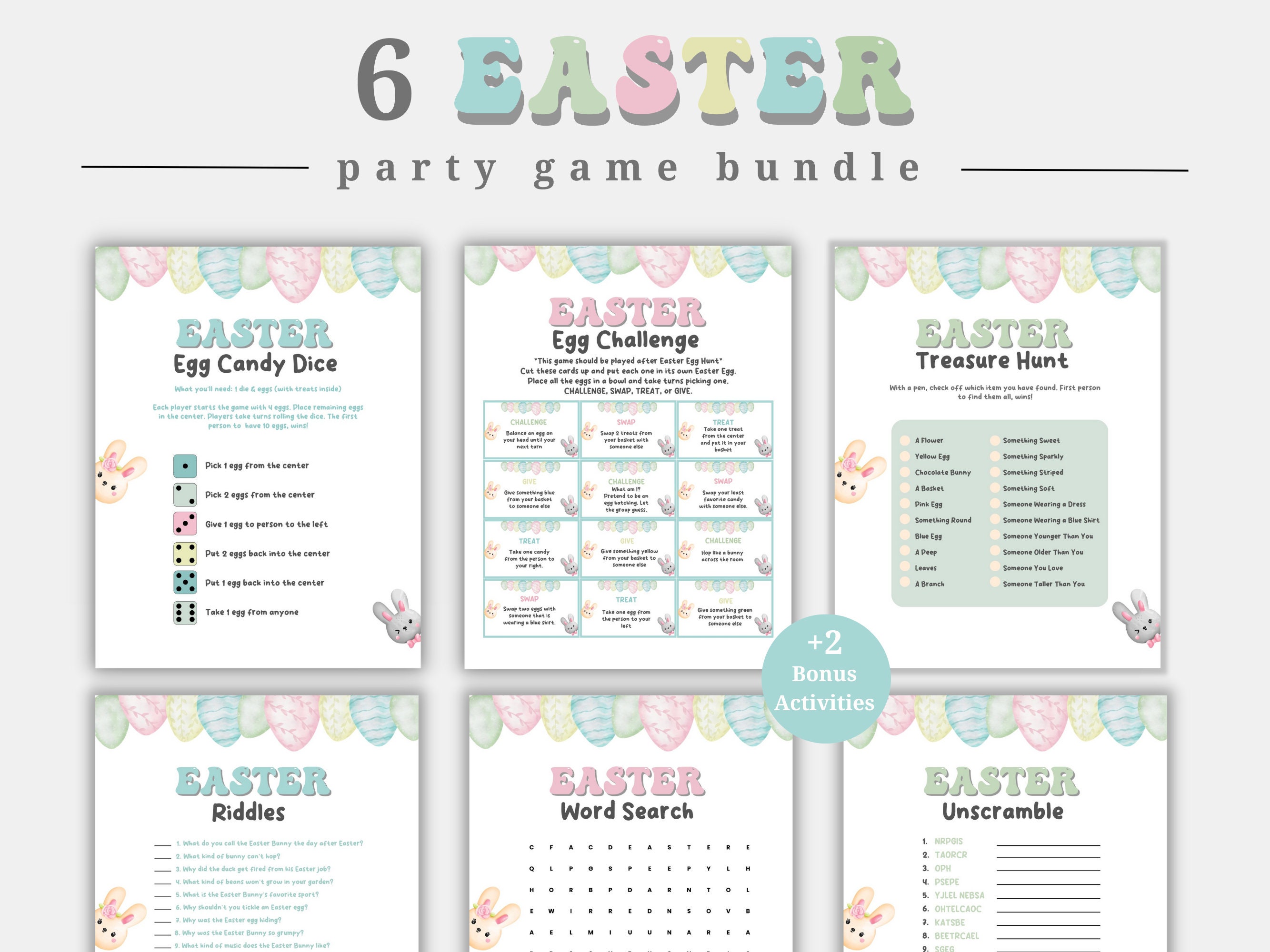 Easter Games Bundle, Printable Easter Party Games, Easter Games for ...