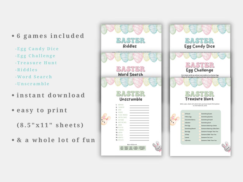 Easter Games Bundle, Printable Easter Party Games, Easter Games for ...