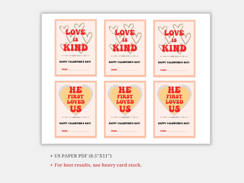 Printable Valentines Day Cards, Last Minute Valentines Card for Kids ...